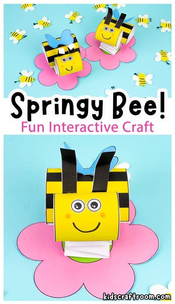 Springy 3D Paper Bee Craft For Kids - Kids Craft Room