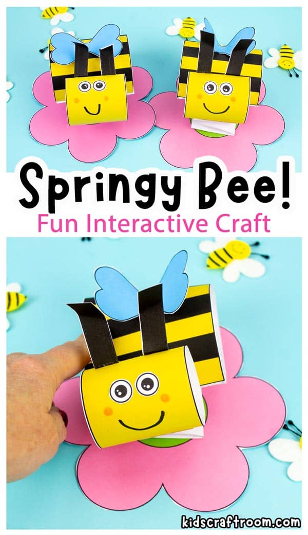 Springy 3D Paper Bee Craft For Kids - Kids Craft Room