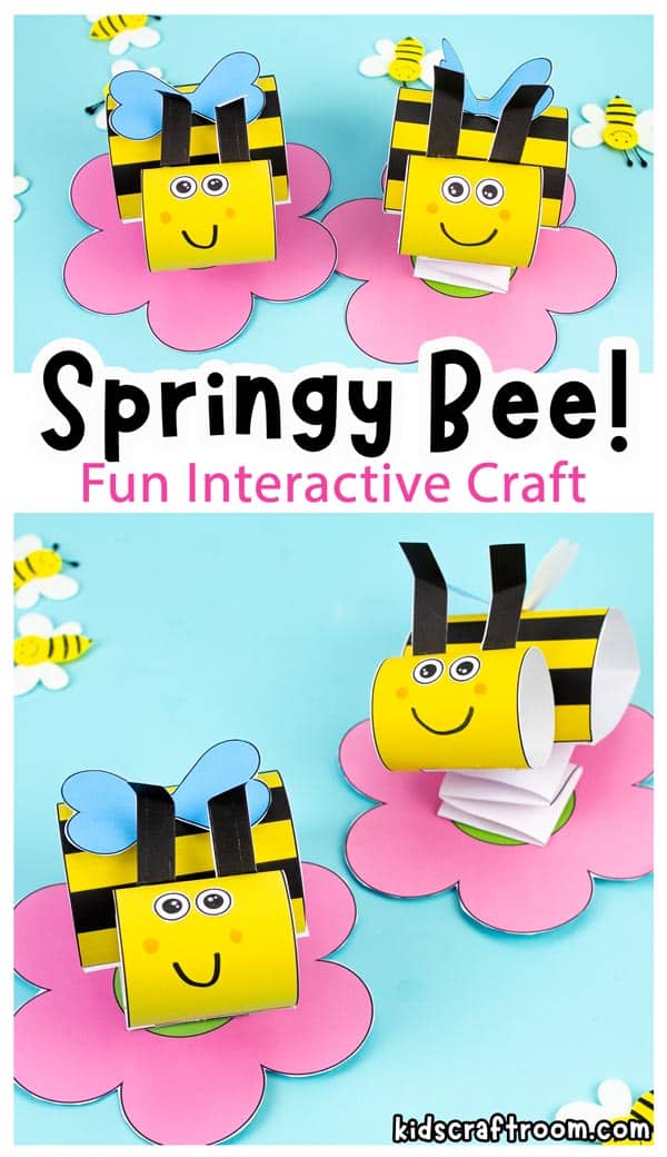 Springy 3D Paper Bee Craft For Kids - Kids Craft Room