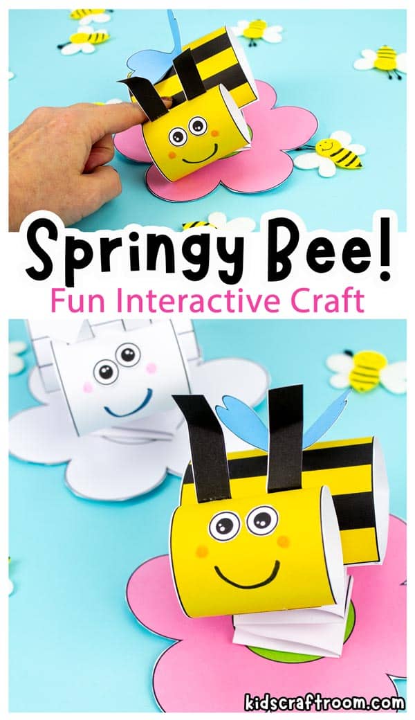 Springy 3D Paper Bee Craft For Kids - Kids Craft Room