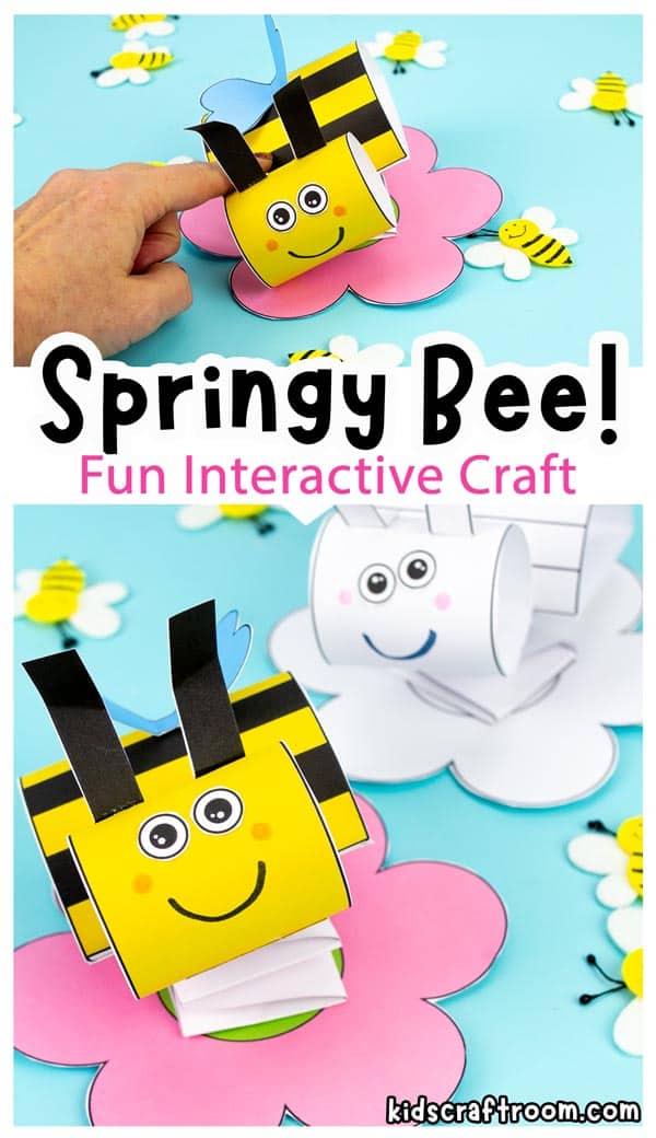 Springy 3D Paper Bee Craft For Kids - Kids Craft Room