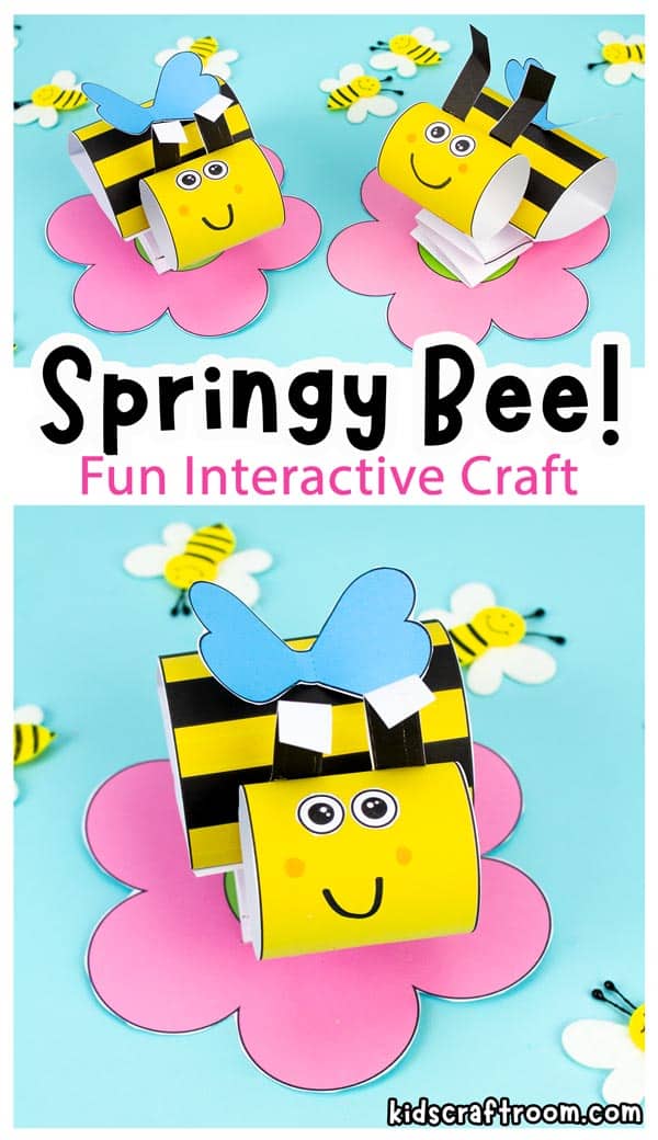 Springy 3D Paper Bee Craft For Kids - Kids Craft Room