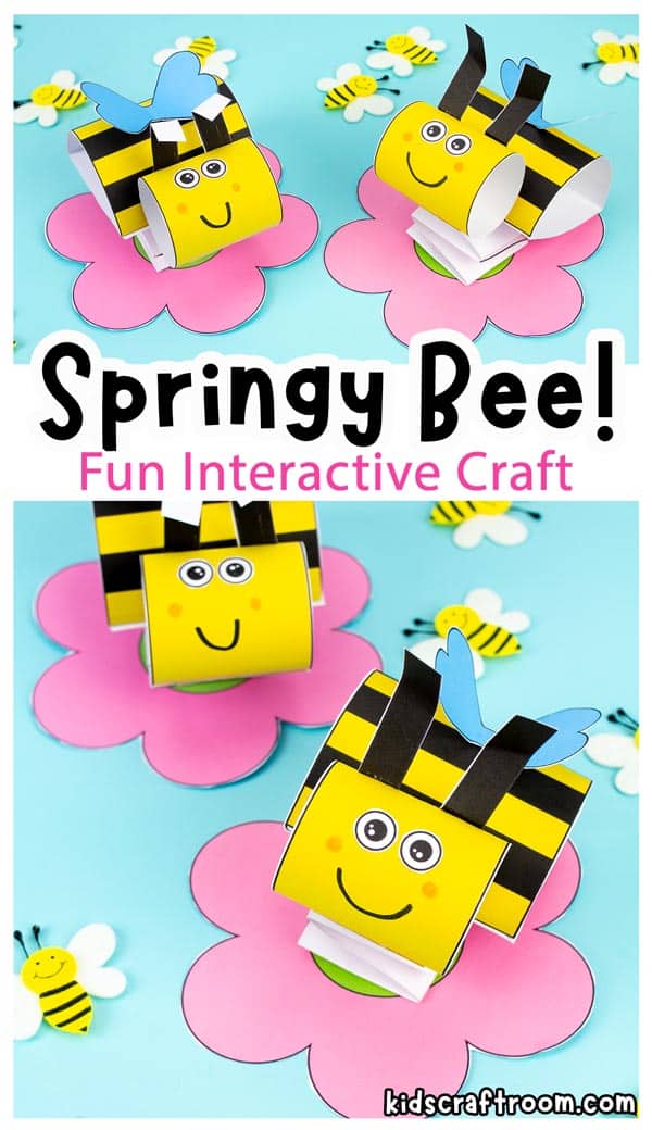 Springy 3D Paper Bee Craft For Kids - Kids Craft Room