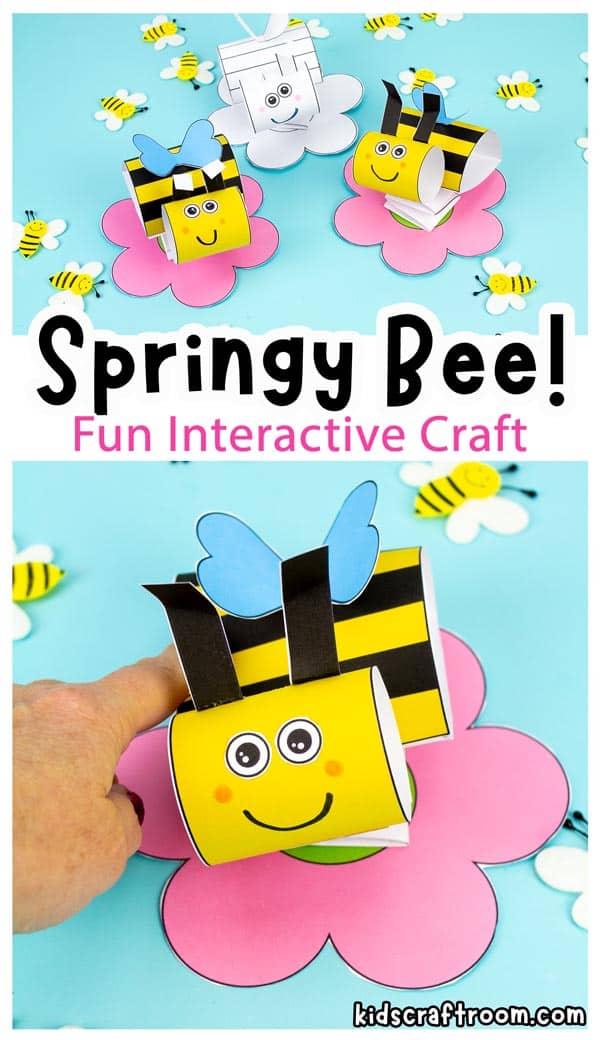 Springy 3D Paper Bee Craft For Kids - Kids Craft Room