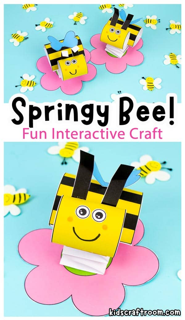 Springy 3D Paper Bee Craft For Kids - Kids Craft Room